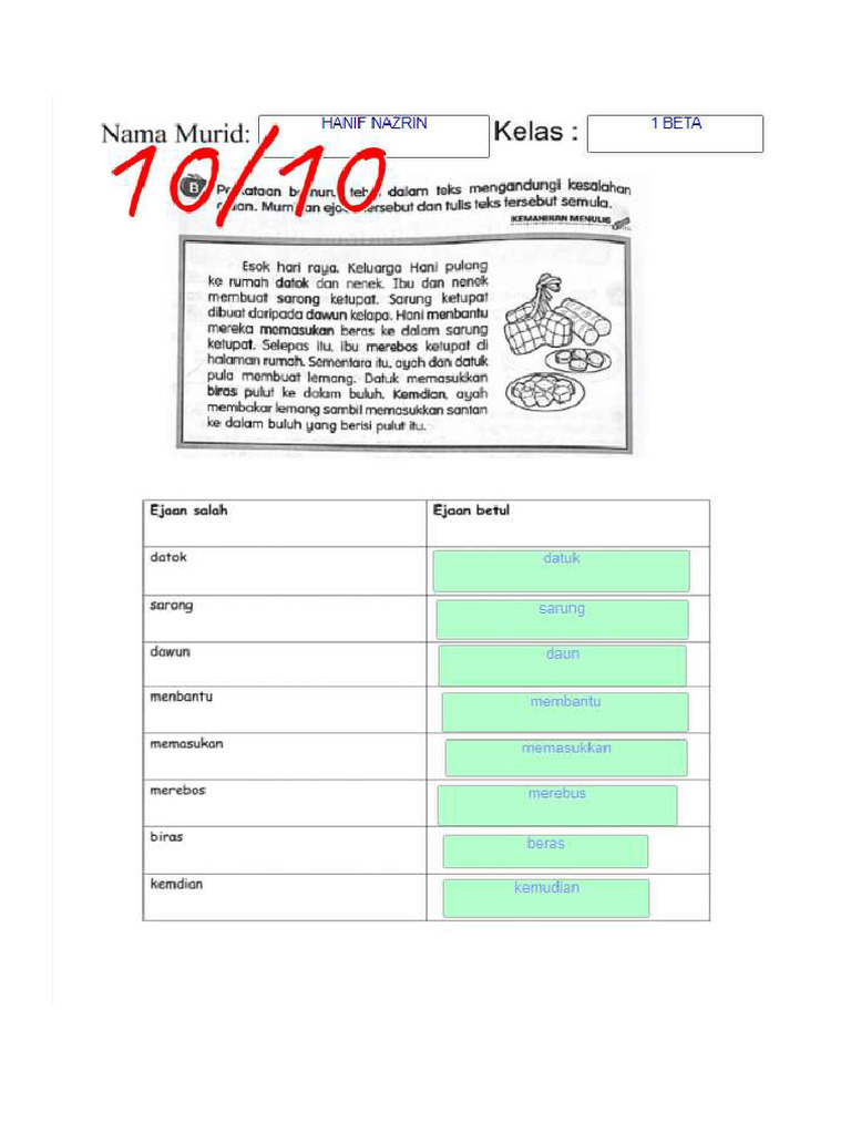 Liveworksheet - Mengedit Kesalahan Ejaan | PDF