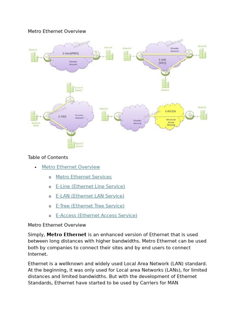 Understanding Metro Ethernet Services | PDF | Computer Network | Ethernet