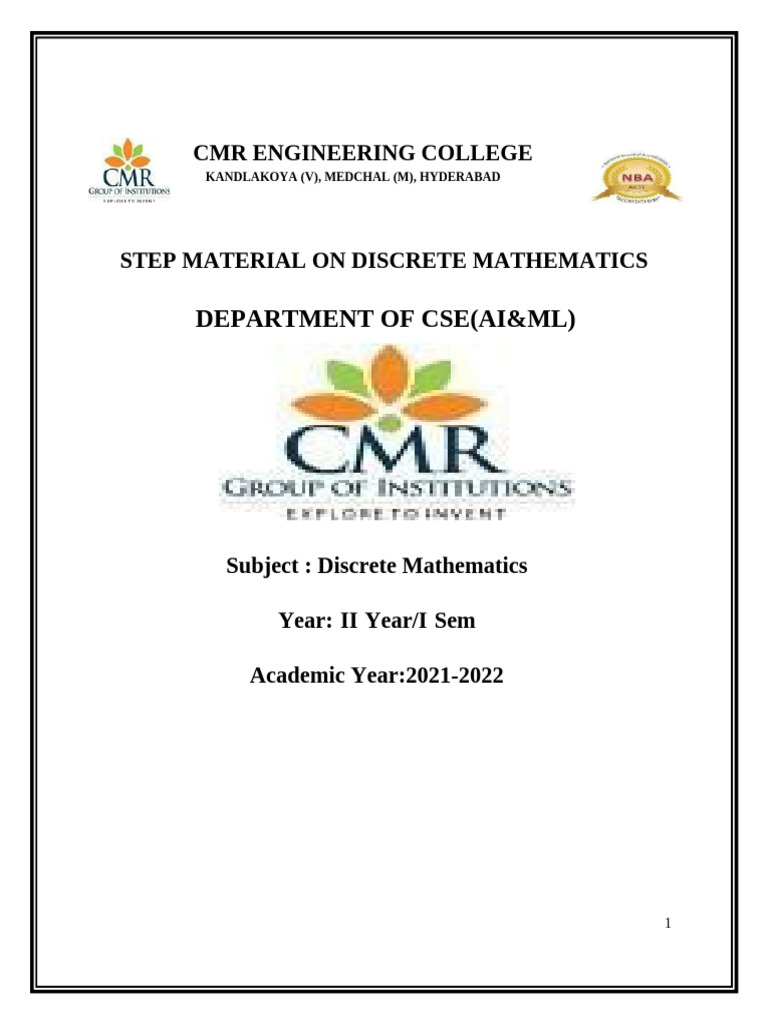 Discrete-Mathematics Step Material | PDF | Vertex (Graph Theory) | Recurrence Relation