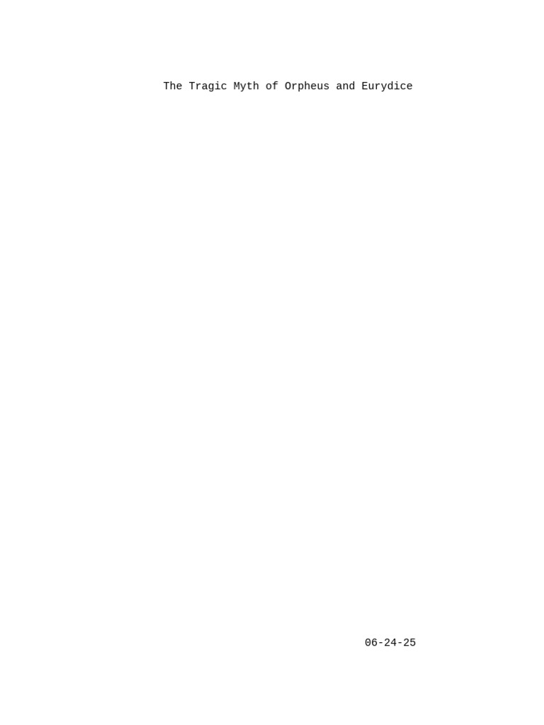 The Tragic Myth of Orpheus and Eurydice | PDF