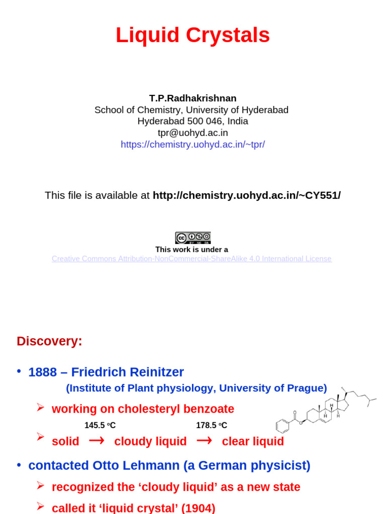 Overview of Liquid Crystals | PDF | Liquid Crystal | Phases Of Matter