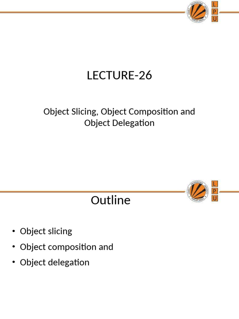 LECTURE 26-Object Slicing | PDF | Computer Programming | Object Oriented Programming