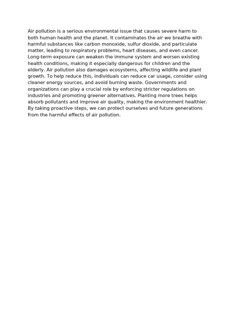 Combatting Air Pollution: Health & Solutions | PDF