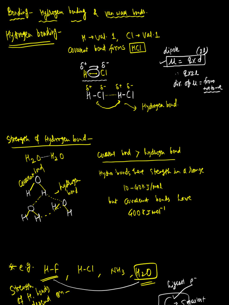 L9 - Hydrogen Bonding and Van Der Waal Force | PDF