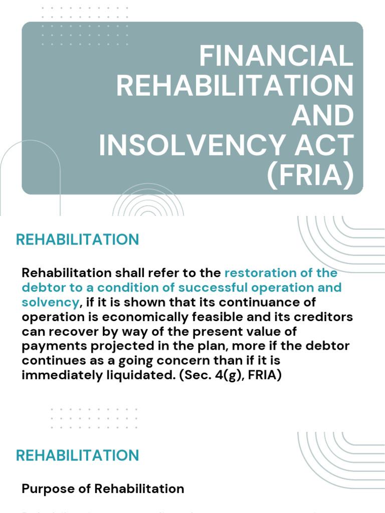 Understanding Financial Rehabilitation Process | PDF | Insolvency ...
