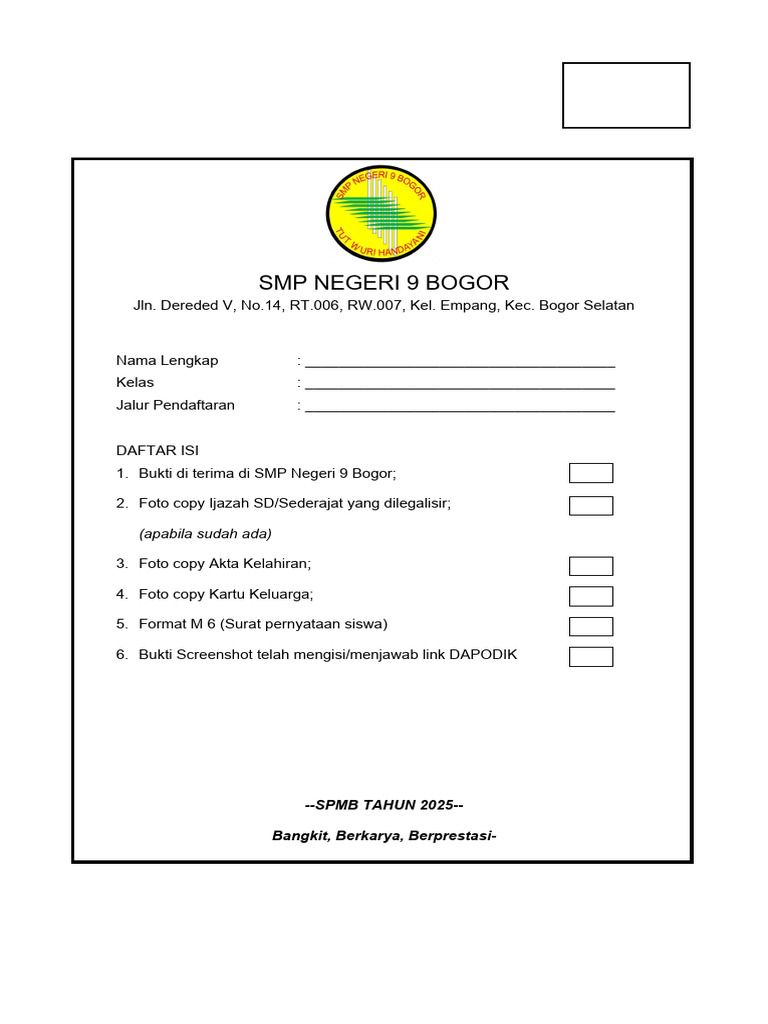 01 - Kaper Untuk MAP PPDB 2025-26 | PDF