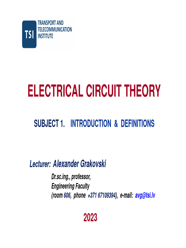 L1 TEC Introduction EN | PDF | Electric Current | Voltage