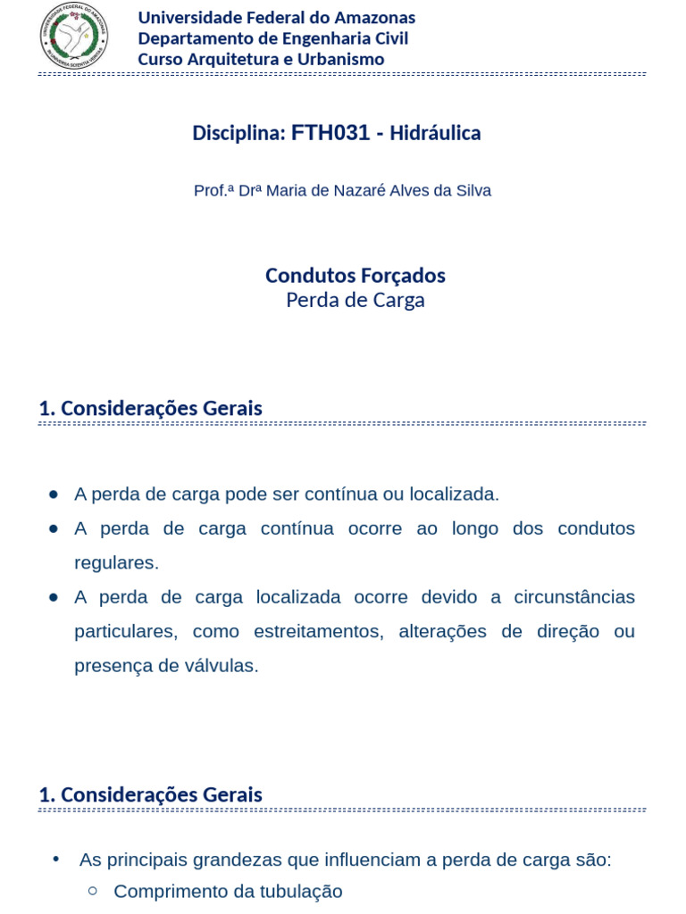 Aula 03 - Perda de Carga | PDF | Coeficiente de Reynolds | Engenharia Mecânica
