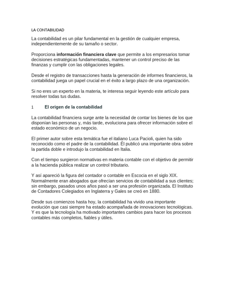 La Contabilidad I | PDF