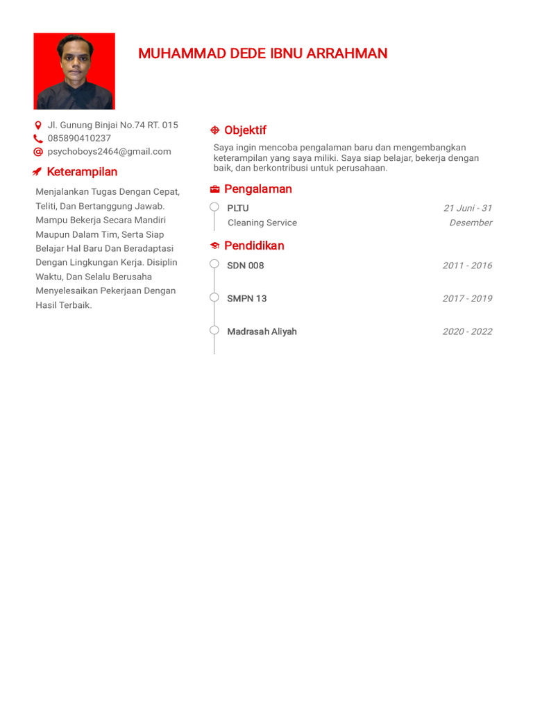 Profil Keterampilan Muhammad Dede Ibnu Arrahman | PDF