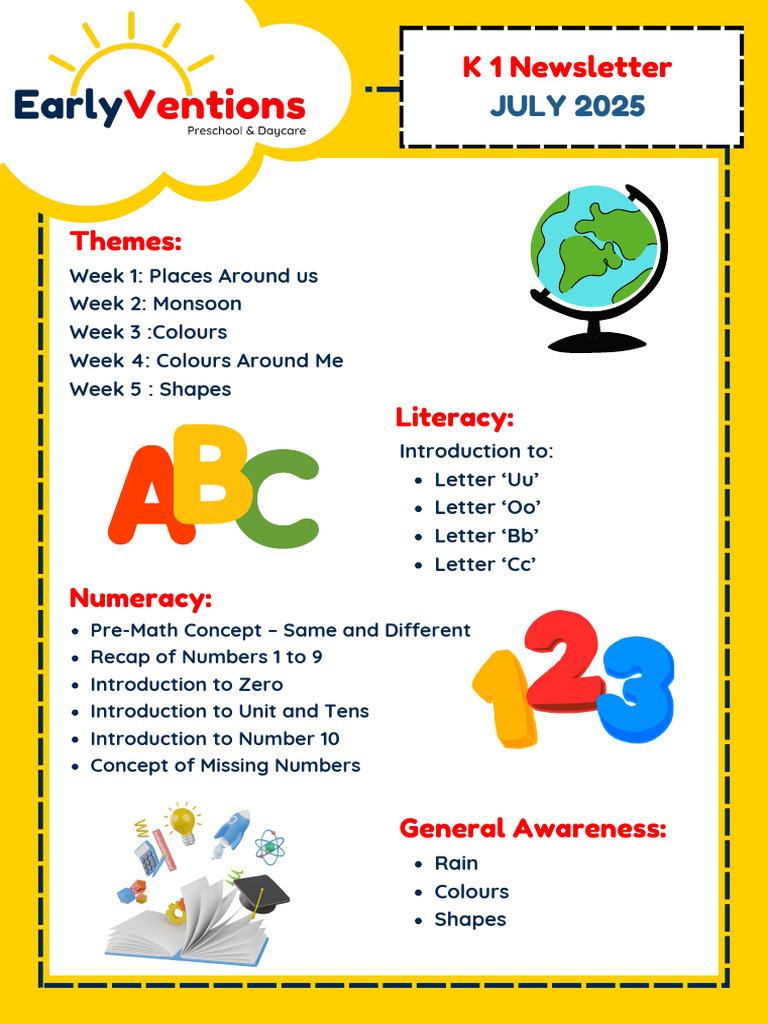 K 1 Newsletter July 2025 | PDF | Human Development | Youth
