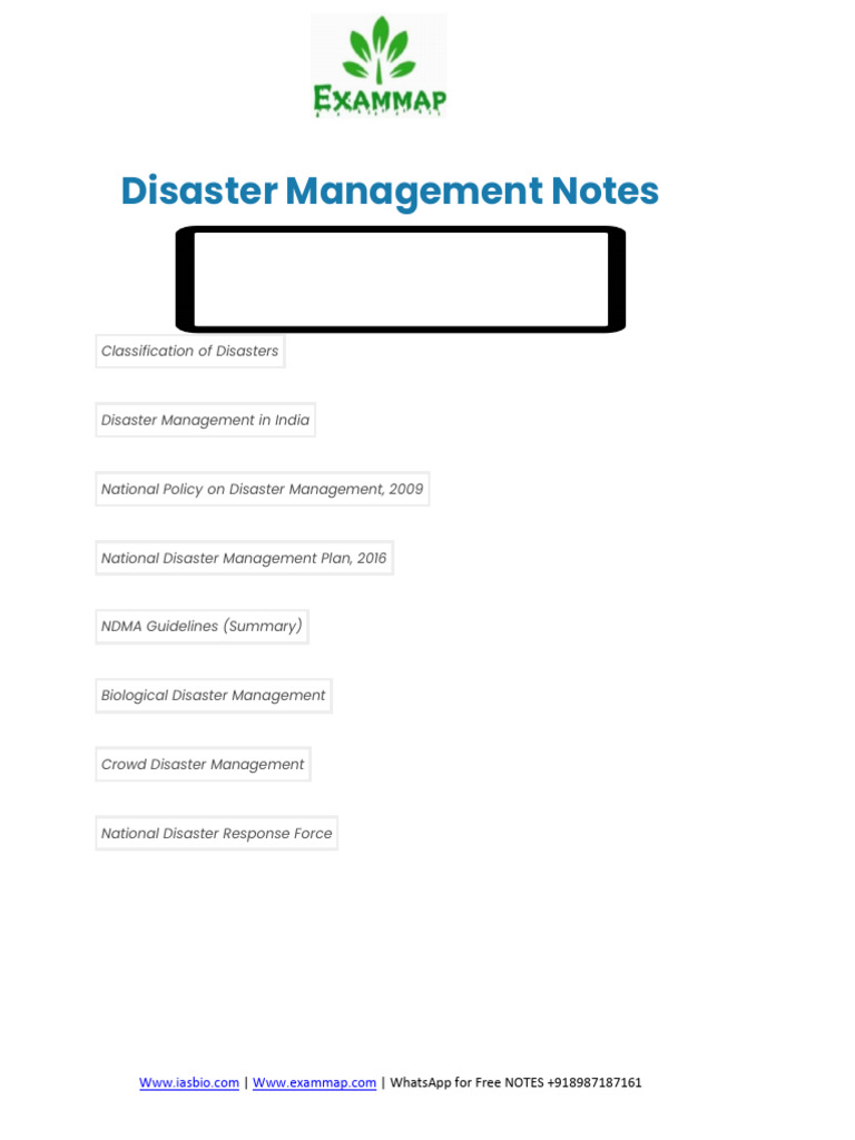 UPSC Disaster Management Notes | PDF | Flood | Volcano
