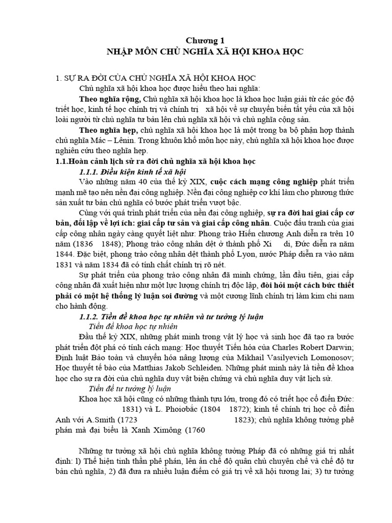 Tom Tat Chi Tiet Ly Thuyet Mon Chu Nghia Xa Hoi Khoa Hoc Theo Tung Chu 18716 | PDF