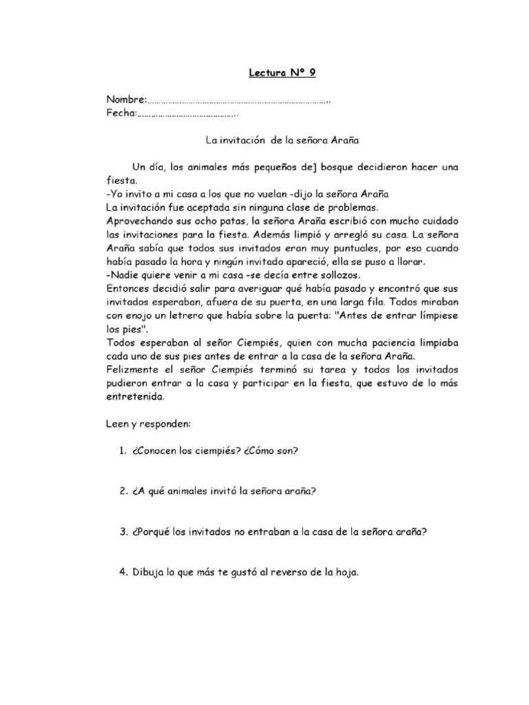 69 Cuentos Cortos y Guia Actividades de Comprension Lectora1 | PDF