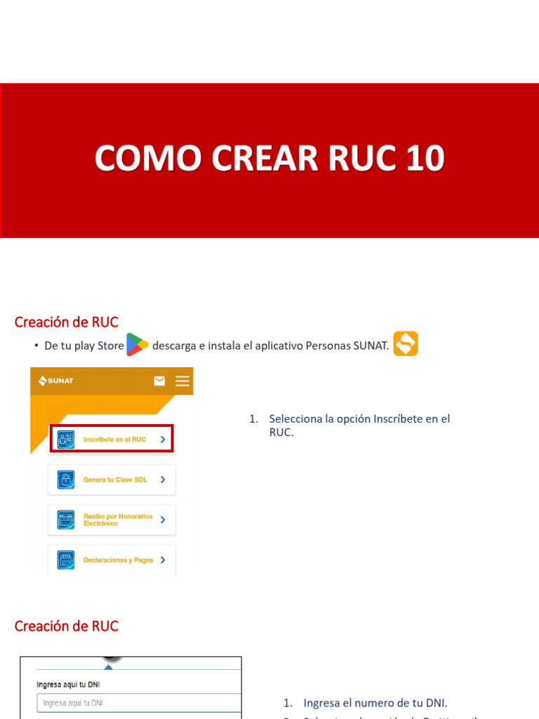 Cómo Crear RUC 10 para Recibo por Honorarios | PDF