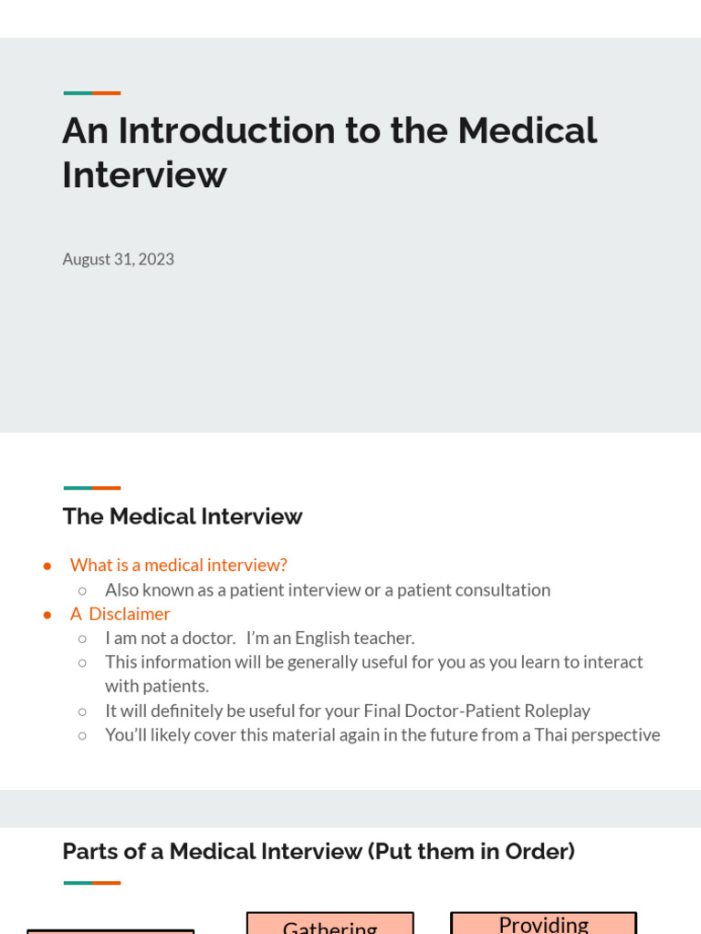 Medical Interview Techniques Explained | PDF | Information | Cognition