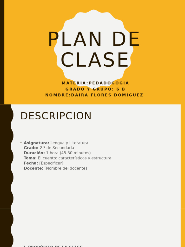 Plan de Clase | PDF | Evaluación | Cuentos