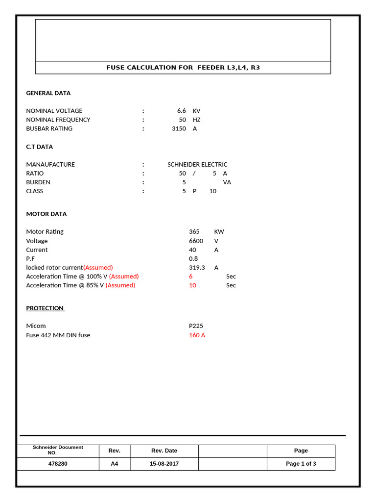 Fuse Calculation | PDF