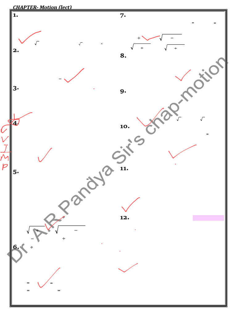 Motion in 1d +2d Jee Neet Lctr-1 Ans | PDF | Applied And ...