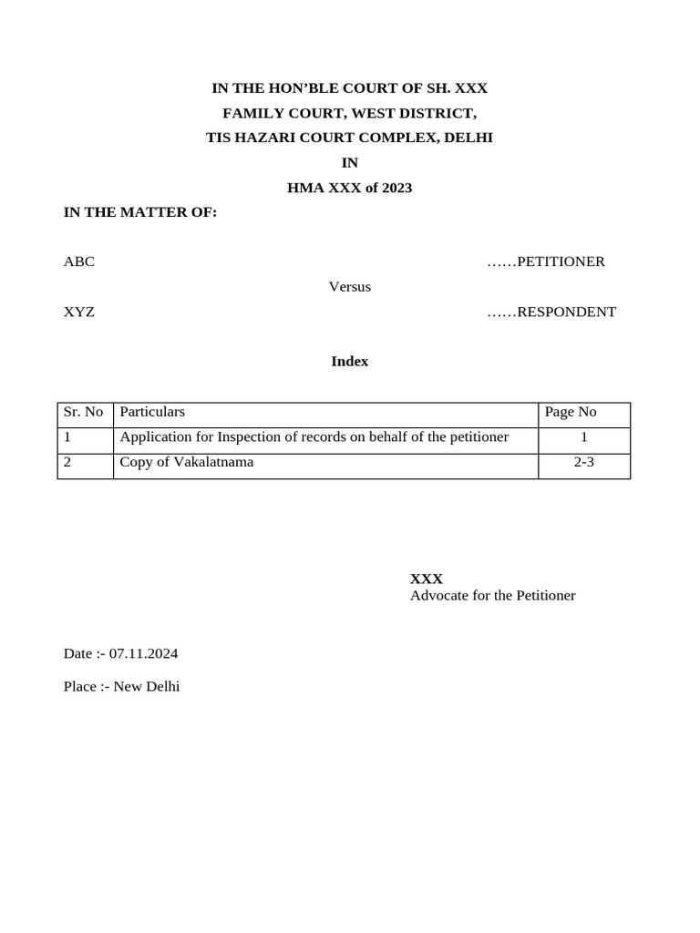 Application for Court File Inspection | PDF
