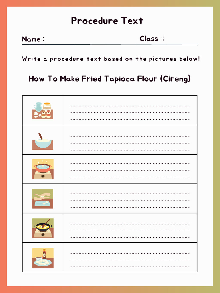 Worksheet Procedure Text | PDF