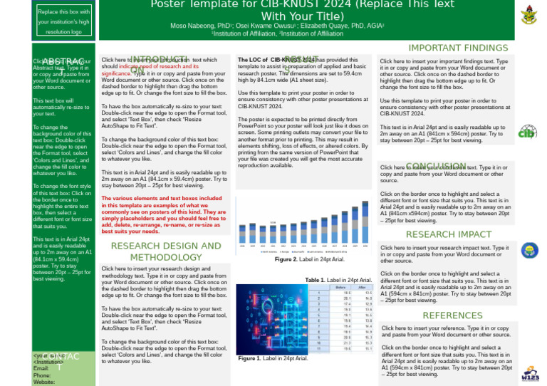 CIB-KNUST 2024 Poster Template | PDF | Microsoft Word | Typefaces
