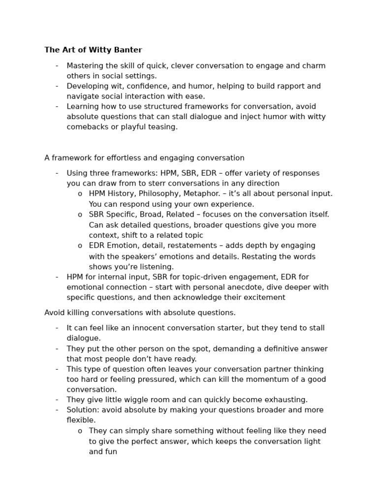 Blinkst - The Art of Witty Banter | PDF | Conversation | Humour