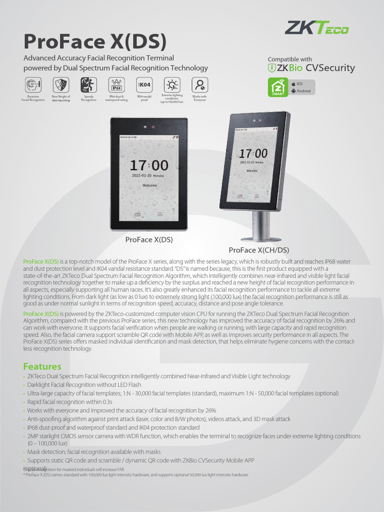 ProFace X (DS) Datasheet 202406 | PDF | Access Control | Computer Hardware