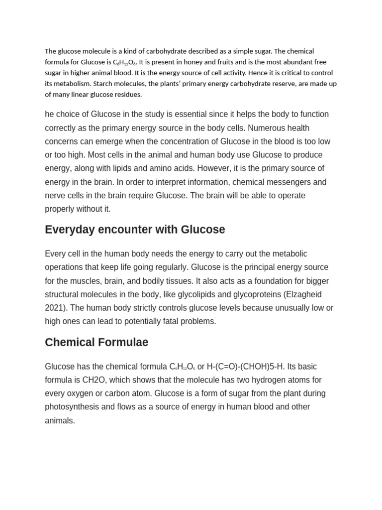 Properties and Structure of Glucose | PDF | Carbohydrates | Glucose