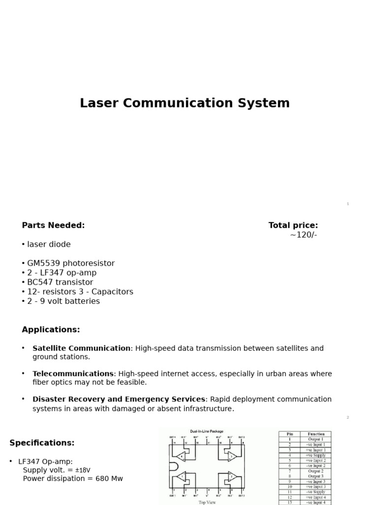 Laser and RF Communication Systems Guide | PDF | Operational Amplifier ...