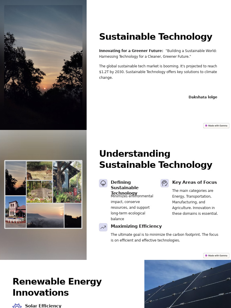 Sustainable Technology for a Greener Future | PDF | Sustainable Design ...