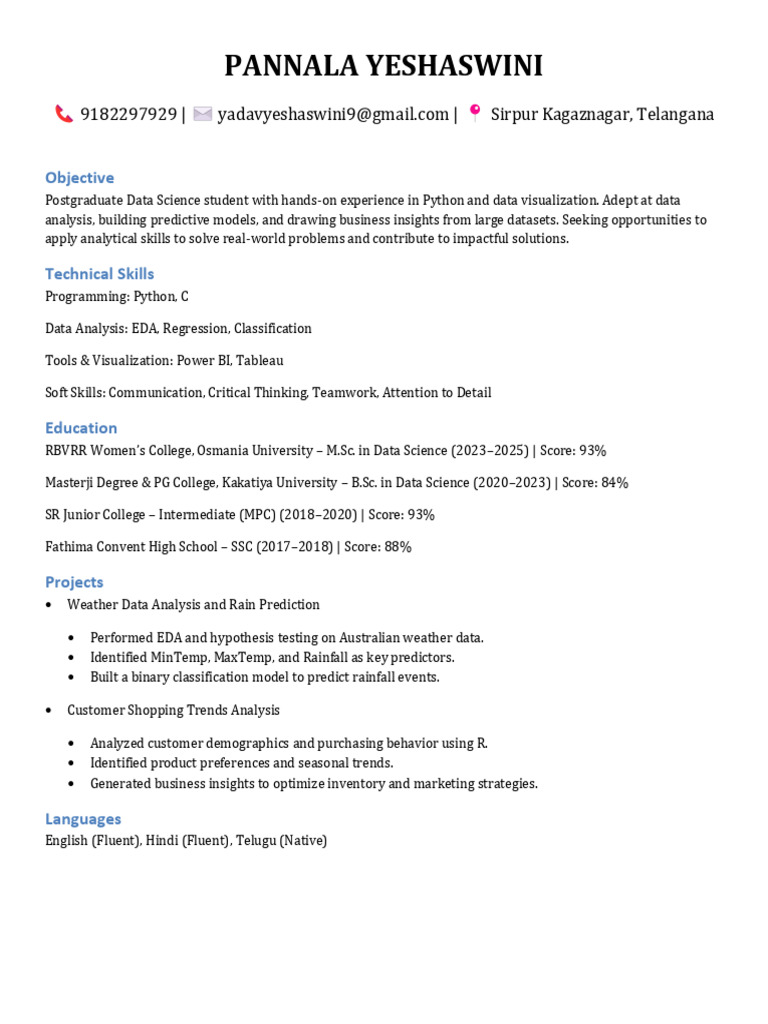 PG Resume | PDF