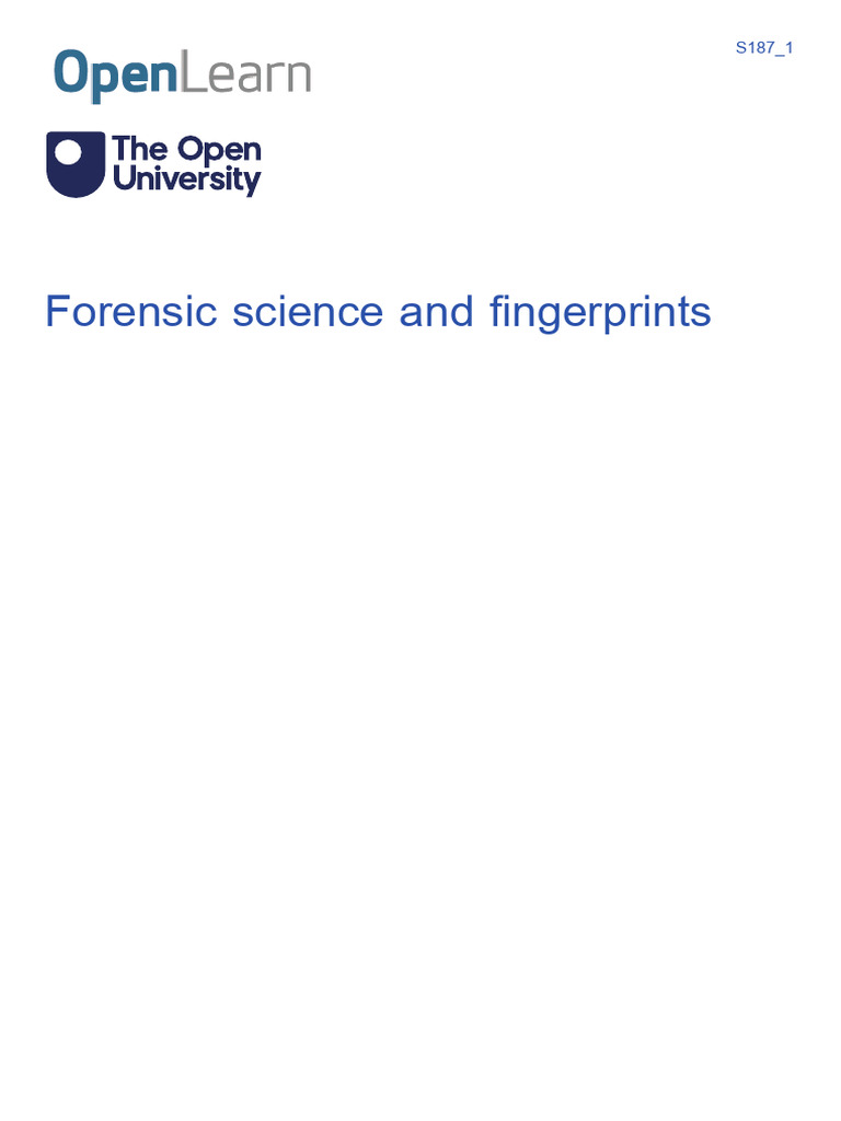 Forensic Science: Understanding Fingerprints | PDF | Electromagnetic ...