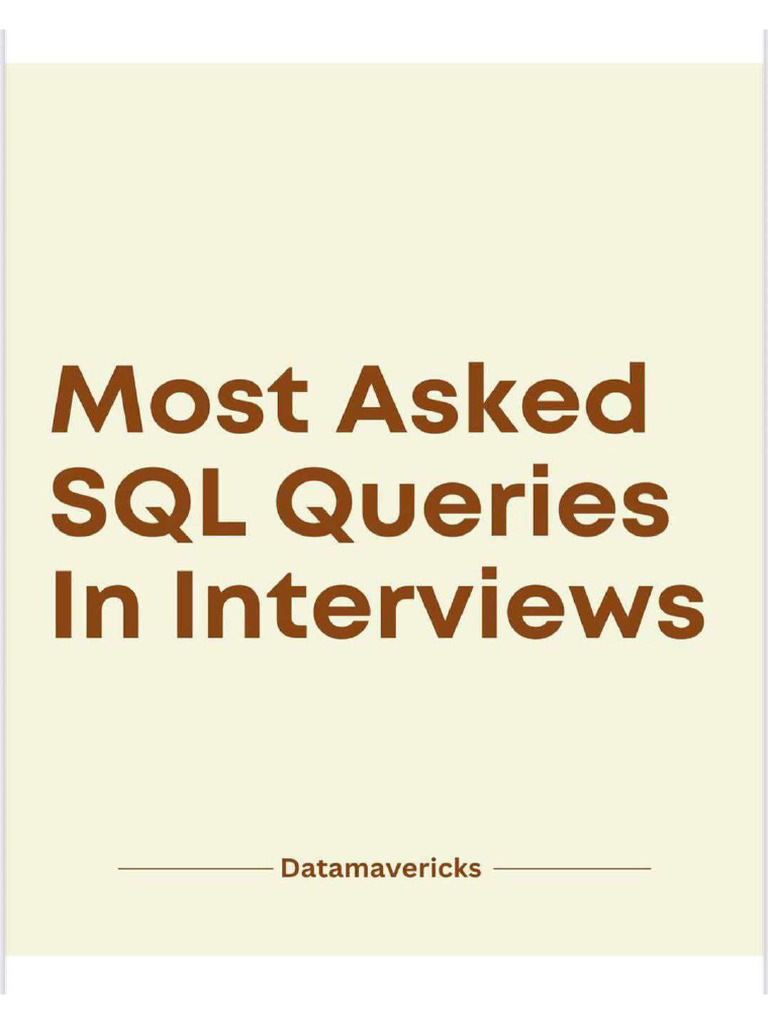 Most Asked SQL Queries in Interviews | PDF