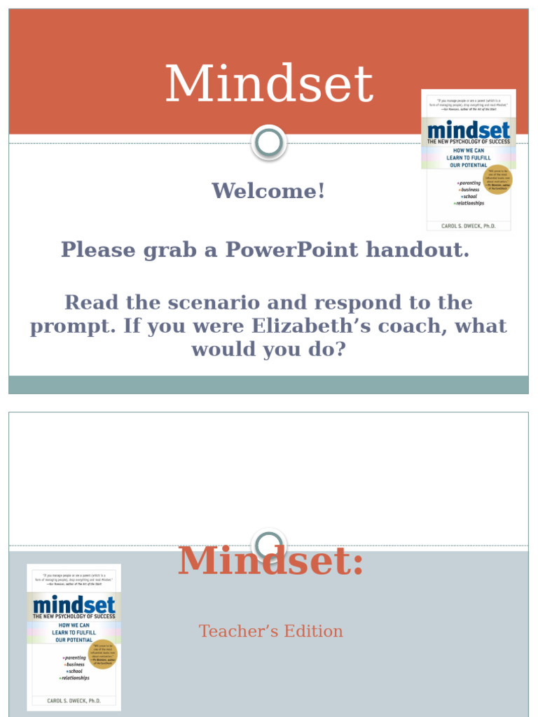 Mindset Presentation For Teachers | PDF | Mindset | Intelligence
