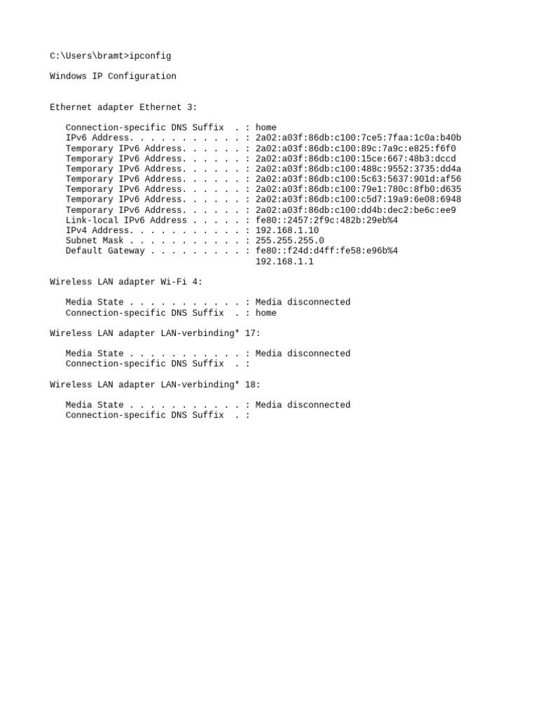 Windows IP Configuration Overview | PDF