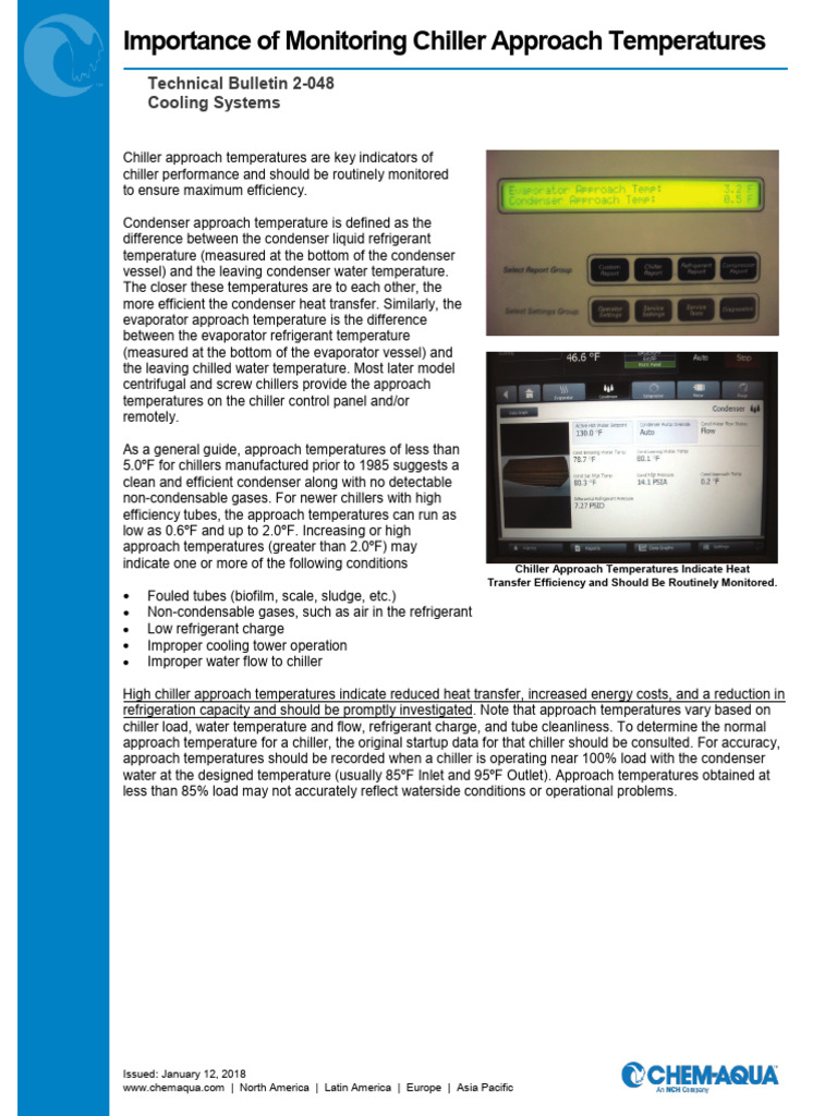 Importance of Monitoring Chiller Approach TemperaturesCHEM-AQUA | PDF ...