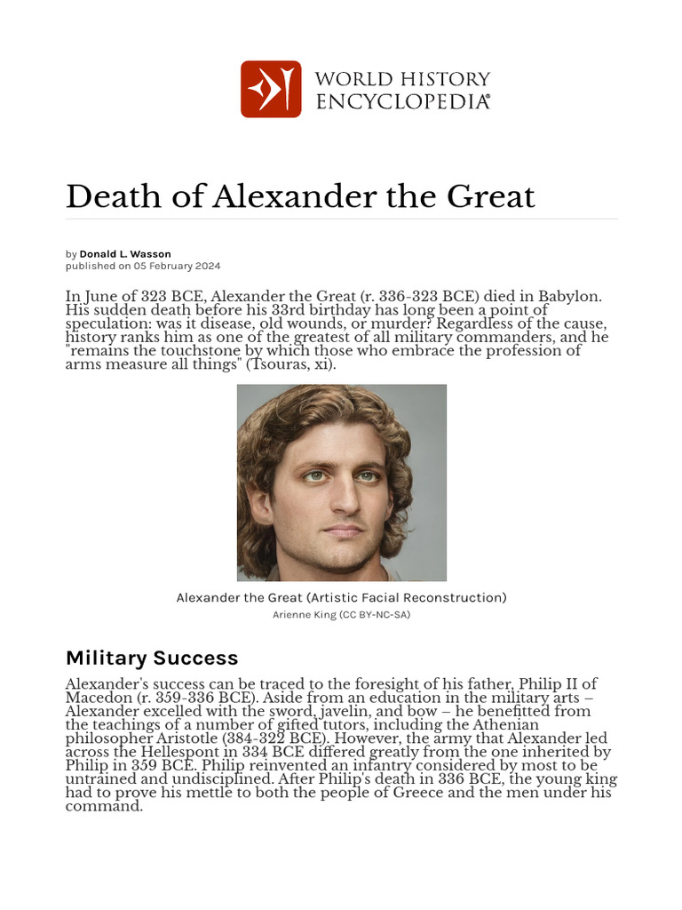 Death of Alexander The Great - World History Encyclopedia | PDF ...