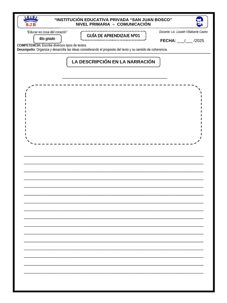 Guía Comunicación - La Descripción en La Narración | PDF