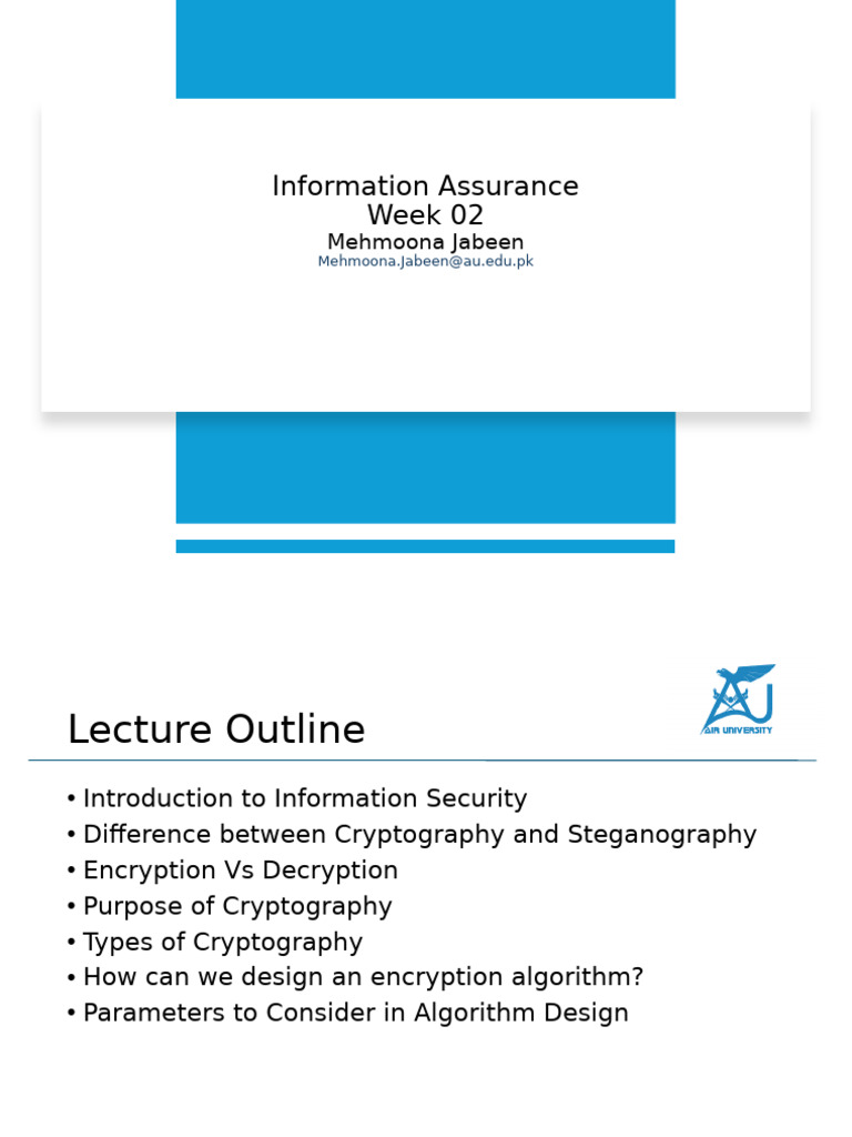 IA-Wk 2 - Information Security | PDF | Cryptography | Key (Cryptography)