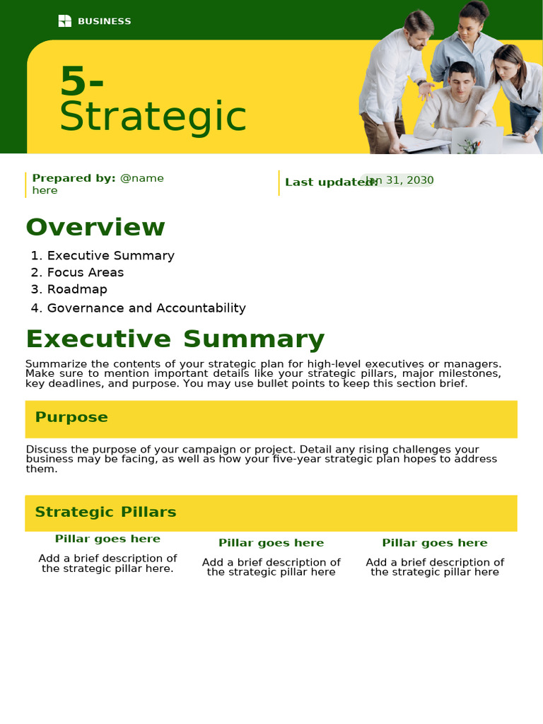 Five-Year Strategic Plan Template | PDF | Performance Indicator ...