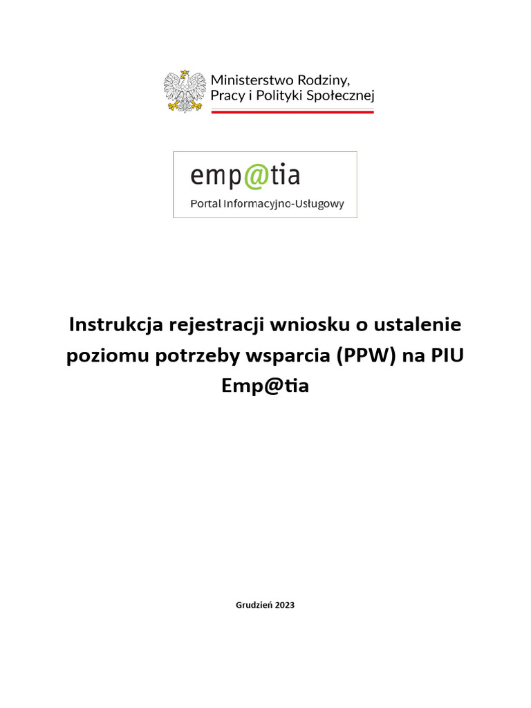 Instrukcja Rejestracji Wniosku PPW | PDF