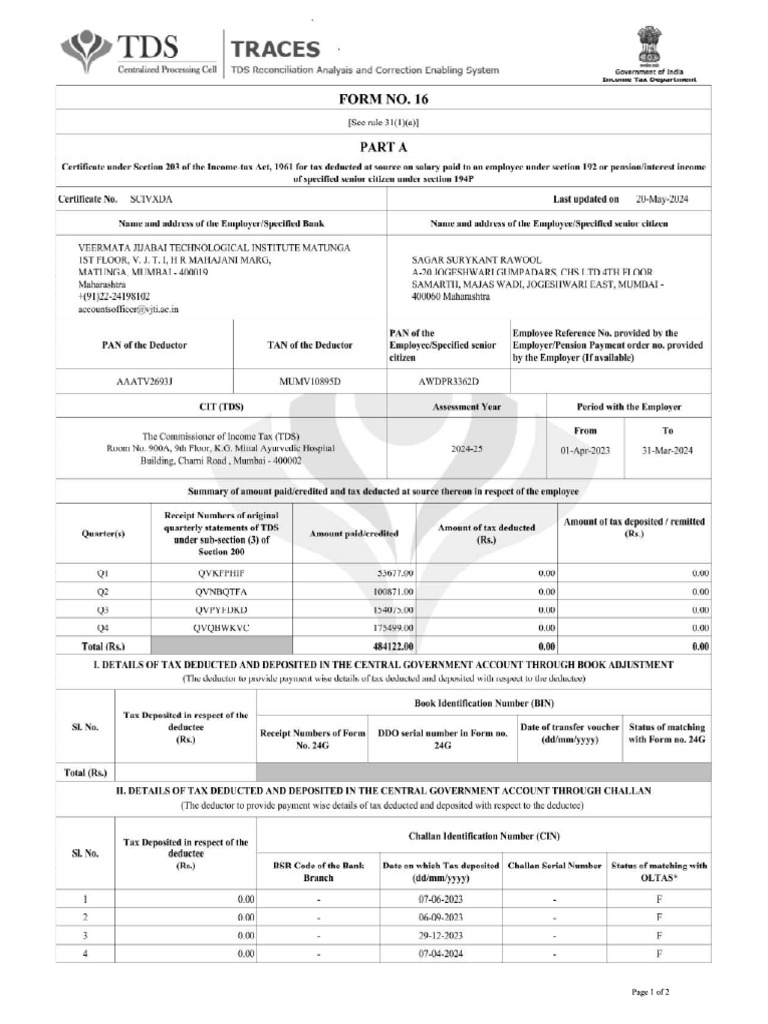 Form 16 - Compressed | PDF