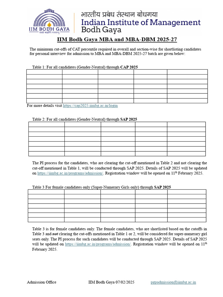 PI Shortlist For MBA DBM HHM 2025 27 Batch | PDF