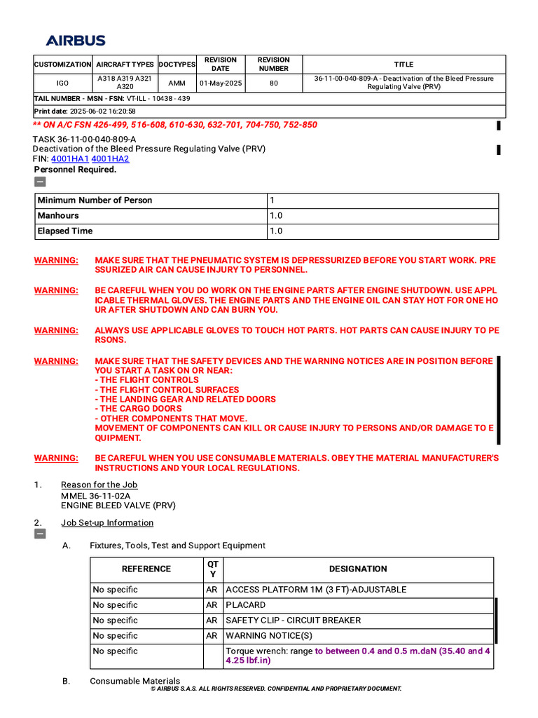 Leap Deactivation of The Bleed Pressure Regulating Valve (PRV) | PDF ...