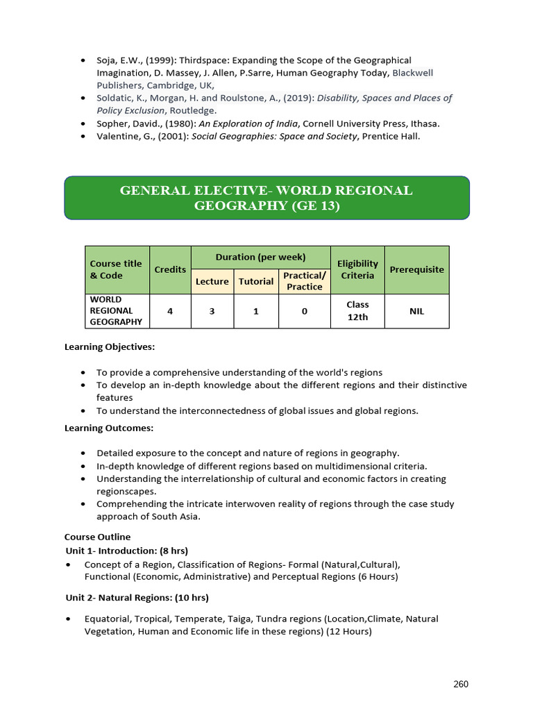 World Regional Geography Course Overview | PDF | Liberal Arts Education ...