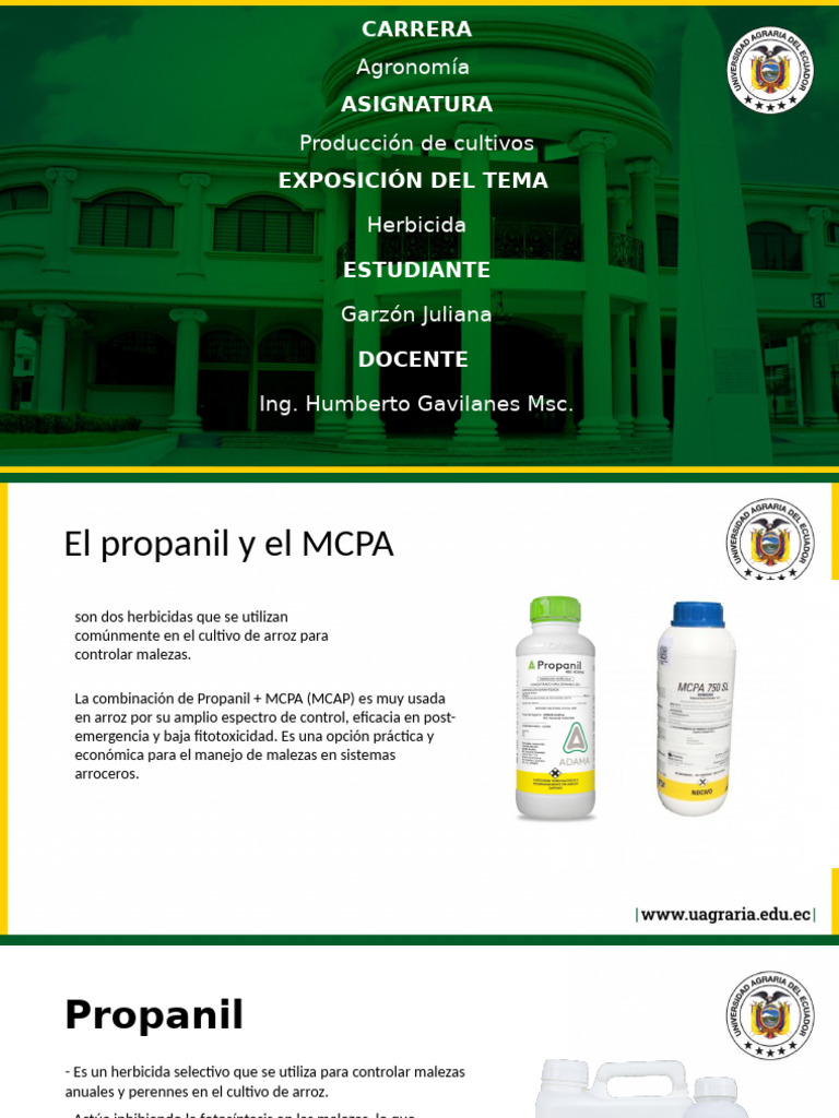 Propanil y Mcap (Garzon) | PDF