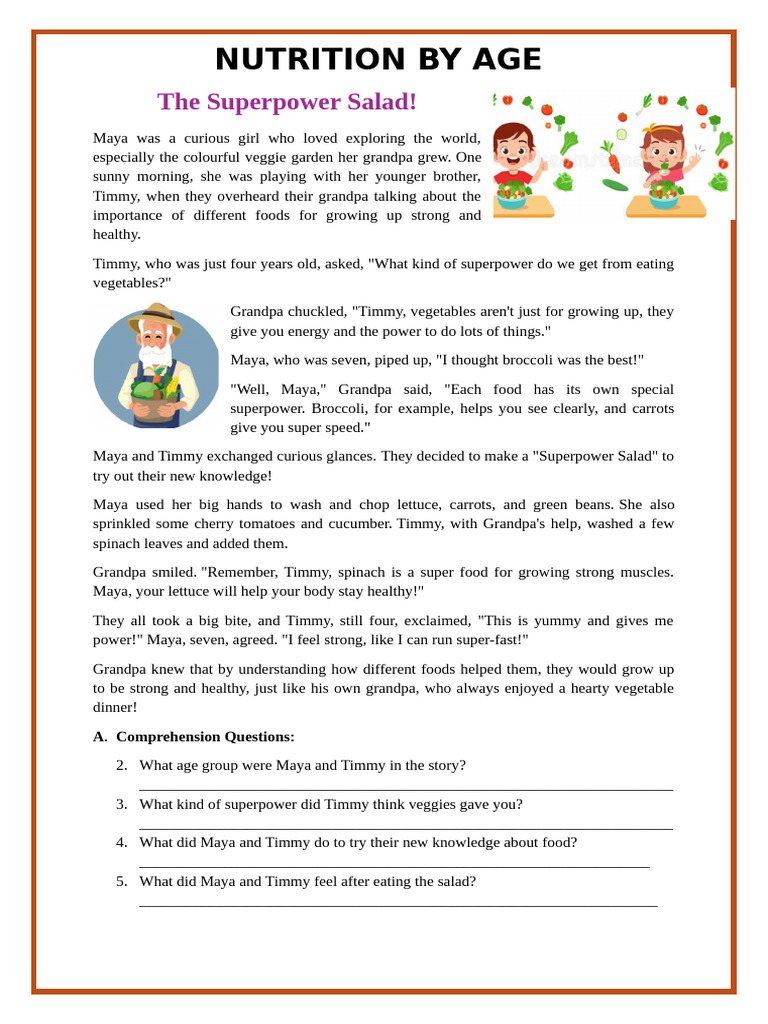 The Superpower Salad-Nutrition by Age | PDF | Vegetables | Foods