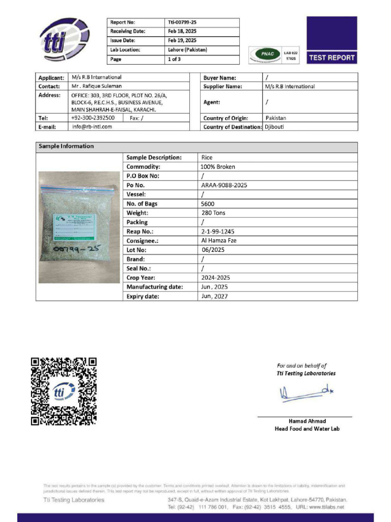 Tti 00795 25, - Rice, - 19 02 2025 | PDF