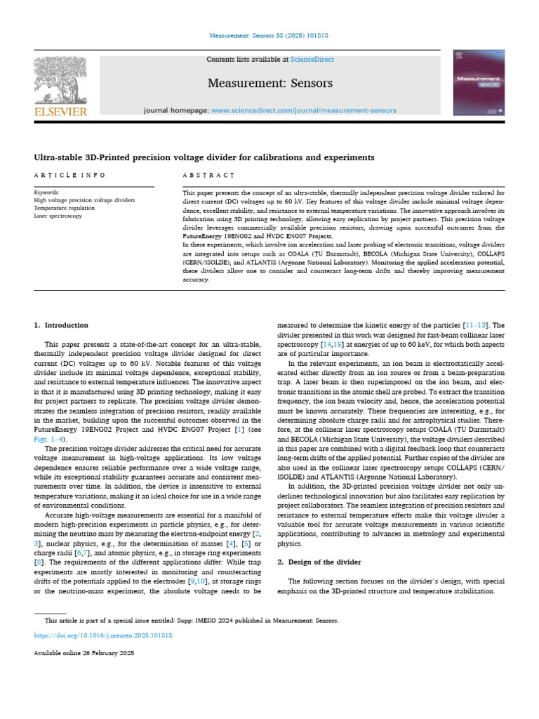 Ultra Stable 3D Printed Voltage | PDF | Voltage | Resistor